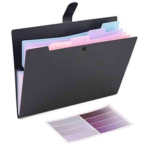 Maimis Expanding File Folder, 5 Pocket Cute Folders With Labels Letter ...