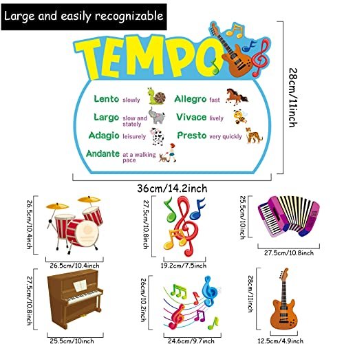 14 Pieces Music Classroom Posters Music Elements Bulletin Board Set ...