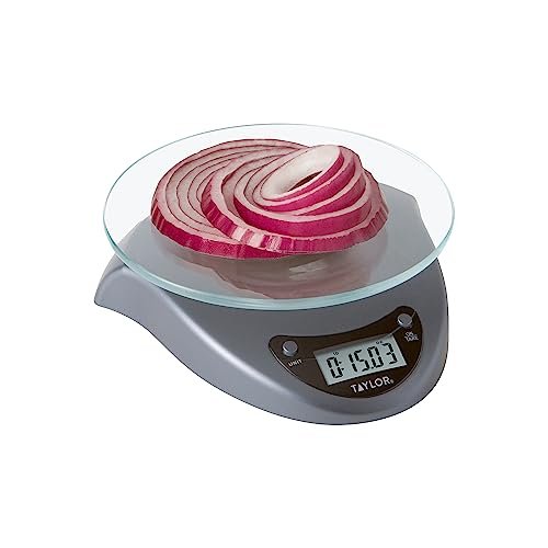 Taylor Digital Kitchen Scale With Glass Platform, Tare Button, And ...