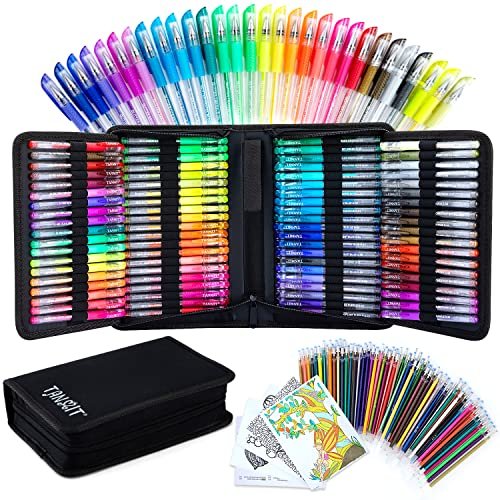 Tanmit Glitter Gel Pens, Glitter Pen With Case For Adults Coloring ...