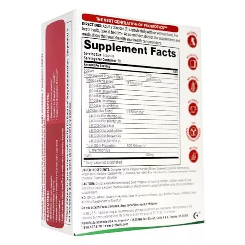 Probulin Colon Support Daily Probiotic + Prebiotic Supplement For Gut ...