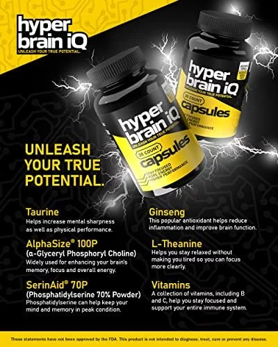 Hyper Brain Iq Nootropic Brain Focus Supplement - Capsules For Brain ...