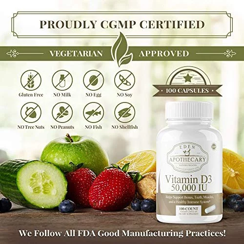 Vitamin D3 50,000 Iu Units For Bones Teeth Muscles And Immune System ...