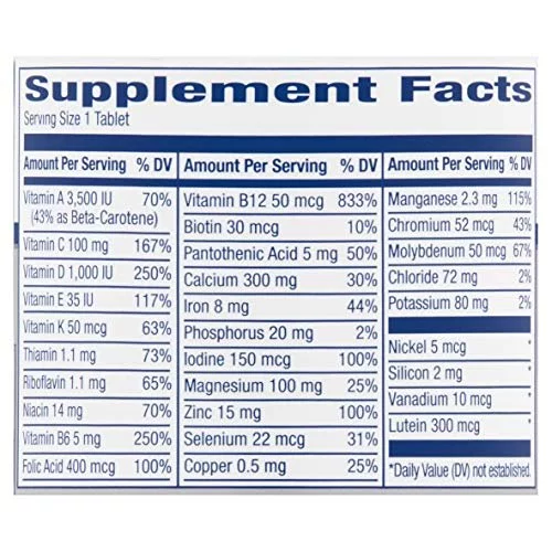Equate Complete Multivitamin Tablets, Women 50+, 100 Tablets