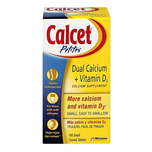Calcet Petites Dual Calcium + Vitamin D3 Tablets 100 Tablets (Pack Of 2 ...