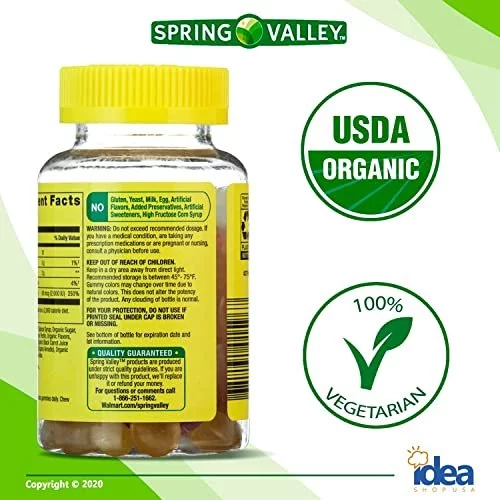 Spring Valley Vitamin D3 Gummy, 2000 Iu, 80Ct (2 Pack) Bundle With ...