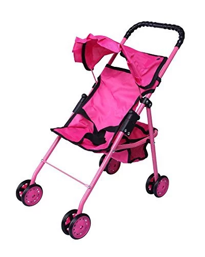 Precious Toys Baby Doll Stroller Doll Stroller for Toddlers and 2 Year Old Girls and Older Hot Pink Umbrella Doll Stroller Black Handles and Hot P Imported Products from USA iBhejo