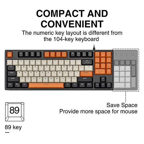 Havit Mechanical Keyboard, Wired Compact PC Keyboard with Number Pad ...