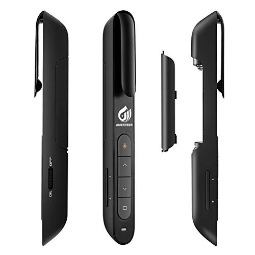 AMERTEER Wireless Presenter,Support Hyperlink RF 2.4GHz Powerpoint PPT ...