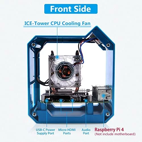 GeeekPi Raspberry Pi Mini Tower Kit, Raspberry Pi 4 Case with ICE Tower ...