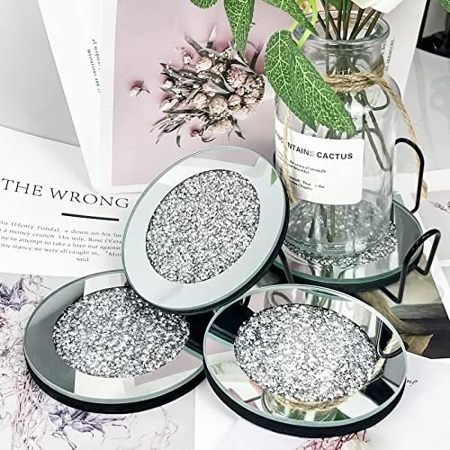 Crystal glass coasters for drinks store