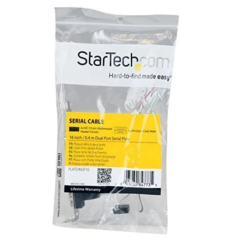 Startech.Com 2 Port 16In Db9 Serial Port Bracket To 10 Pin Header - Db9 Bracket - Db9 Header ...