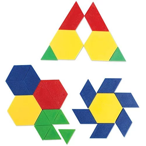 Learning Resources Plastic Pattern Blocks .5Cm, Counting & Sorting, Early Math Concepts, Set Of ...