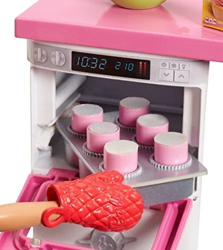 Barbie Bakery Chef Doll & Playset, Toy Oven With 'Timer' Sound, Rising ...