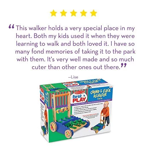 Melissa & Doug Deluxe Chomp And Clack Alligator Push Toy And Activity ...