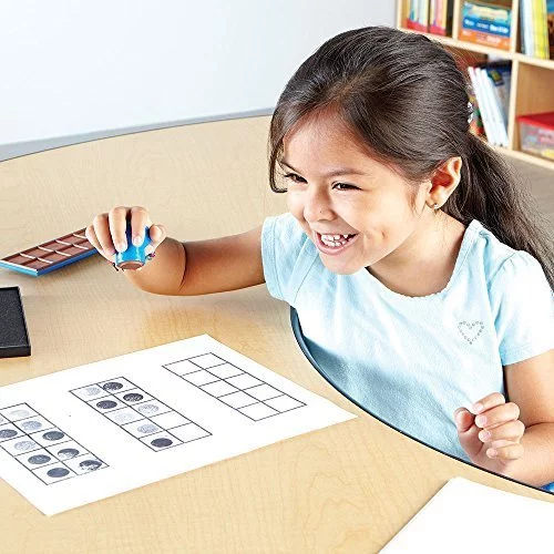Learning Resources Ten Frame Stamp, Classroom Math Visuals Stamp, 2 ...