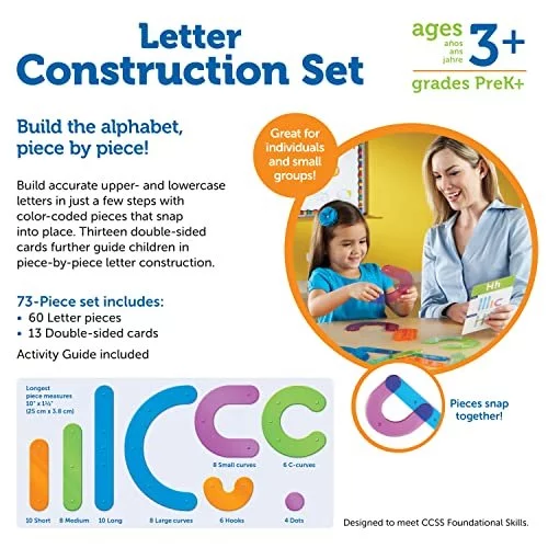 Learning Resources Letter Construction, Homeschool, School Activity Set ...