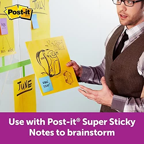 Post-it Super Sticky Big Notes, 11 in x 11 in, 1 Pad, 2X The Sticking ...