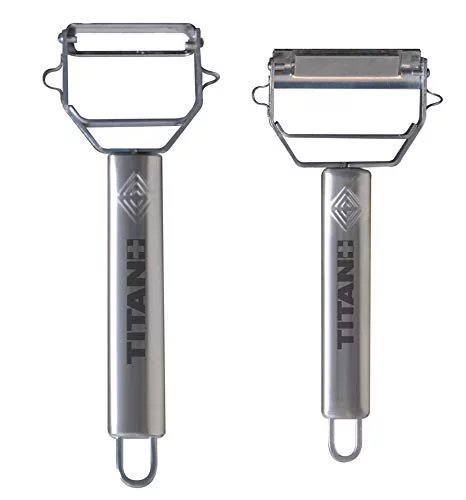 Titan Peeler Stainless Steel Blade Vegetable Peeler Julienne Tool With Garnishing Feature Slicer Shredder Cutter For Kitchen Home Staple Ttplr Imported Products from USA iBhejo