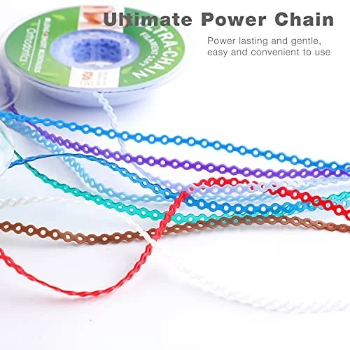 Colourful Dental Orthodontic Elastic Rubber Band Power Chain for Braces Short Long Continuous Sizes Orthodontic Treatment 1 pc Closed Blue Navy Blu Imported Products from USA iBhejo