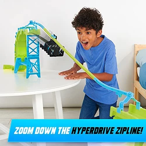 Wowwee Power Treads Hyperdrive Zipline Car Set Race Track Playset ...