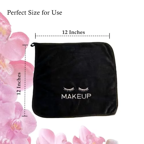 Microfiber Makeup Remover Towel 12X12 Black/Silver 6Pk;Soft ...