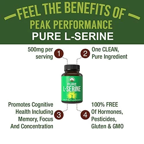 Peak Performance L-Serine Capsules 500Mg Best Brain And Nootropic Amino ...