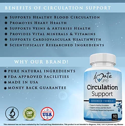 Amate Life Blood Circulation Support Supplement For Arteries & Veins ...