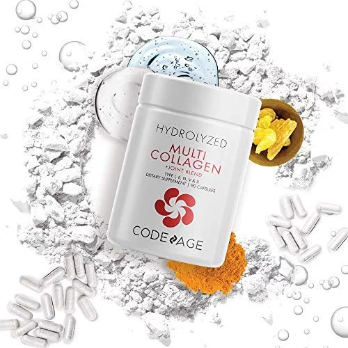 Codeage Multi Collagen Protein + Joint Blend Supplement, Hyaluronic Acid, Bromelain, Turmeric ...