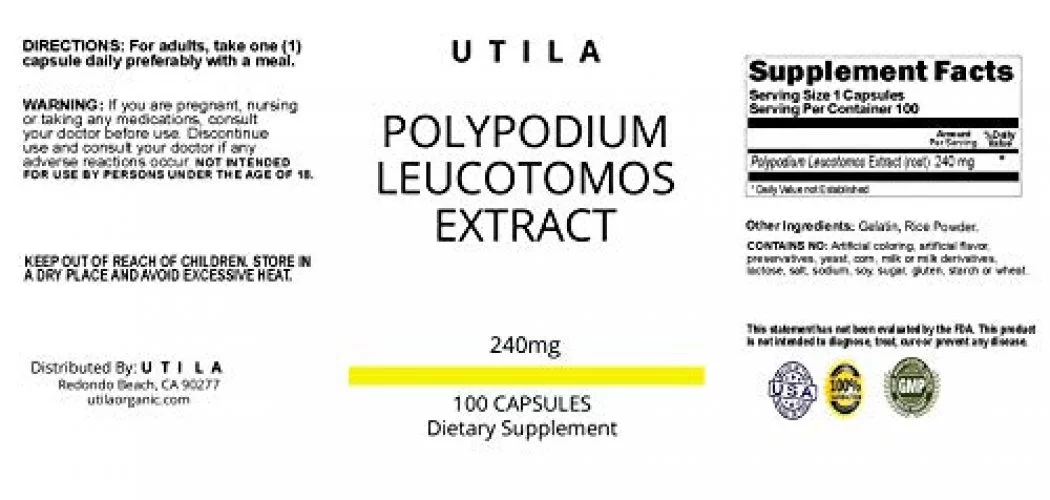 Polypodium Leucotomos Extract Supplement, 240Mg, For Healthy Skin Care ...