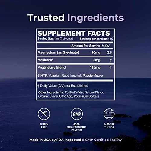Melatonin Drops With Valerian Root, 5 Htp & Passion Flower. Liquid ...