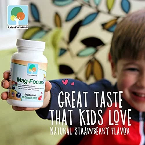 Magnesium Focus Supplement For Kids - Natural Strawberry Flavored ...