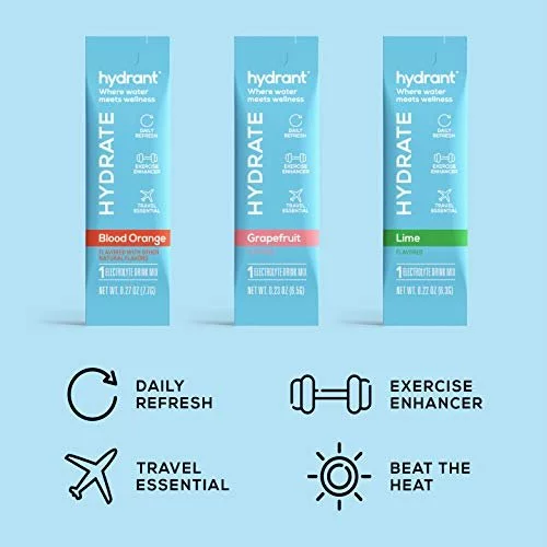 Hydrant Hydrate, Individual Hydration Electrolye Powder Stick Packets ...