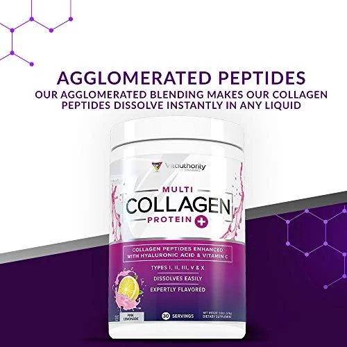 Multi Collagen Peptides Plus Hyaluronic Acid And Vitamin C Hydrolyzed ...