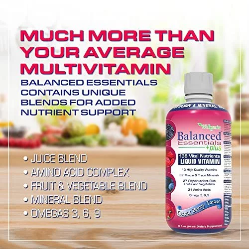 Wellgenix Balanced Essentials Plus New Formula - Liquid Vitamin - Complete Multivitamin ...