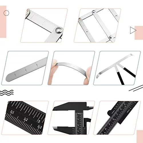 6 Pieces Eyebrow Measuring Ruler 3-point Positioning Permanent Makeup ...