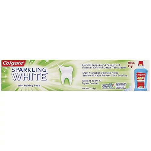 Colgate Sparkling White Whitening Toothpaste, Mint - 8 Ounce (6 Pack ...