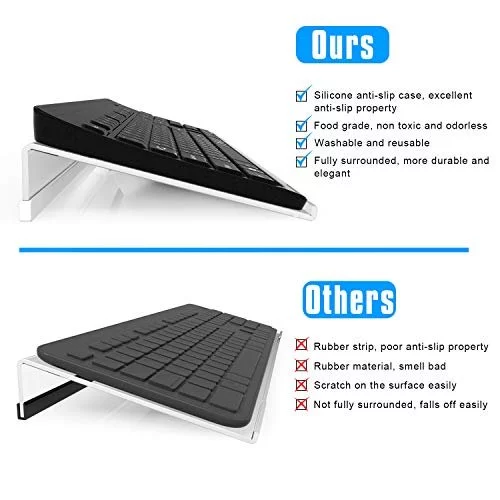 Richboom Clear Acrylic Tilted Computer Keyboard Holder for Easy ...