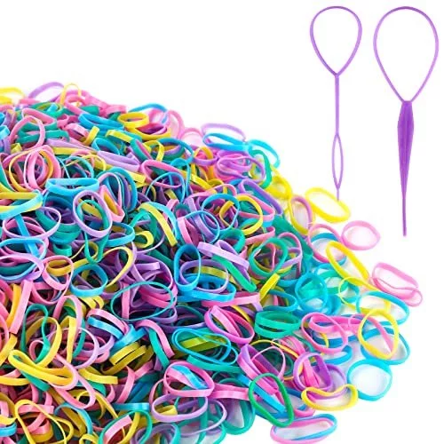 2000 PCS Mini Small Rubber Bands for Hair Tiny Colorful Hair Elastics Hair Rubber Bands for Girls Toddler Kids Baby Premium Elastic Hair Ties with Imported Products from USA iBhejo