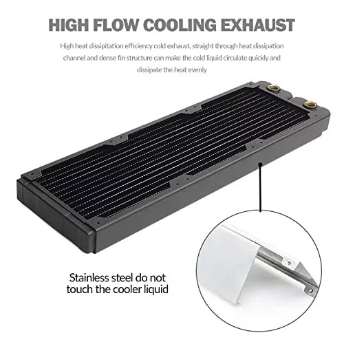 Dracaena 360Mm - 28Mm/1.1Inch Thick Computer Radiator, 14 Tubes Copper ...