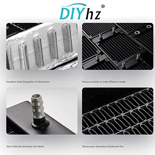 DIYhz Water Cooling Computer Radiator, 12 Pipe Aluminum Heat Exchanger ...