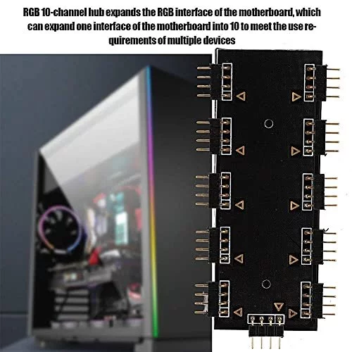 ASHATA Computer Fan RGB Hub,Computer 10-Channel RGB Hub,PC MOD ...