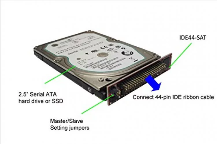 Ableconn IDE44-SAT SATA Drive to IDE 44-Pin Mini Vertical Adapter ...