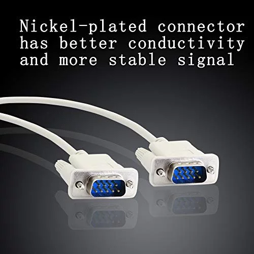 4.5 Feet DB9 RS232 Serial Null Modem Cable Male to Male DB9 Extension ...