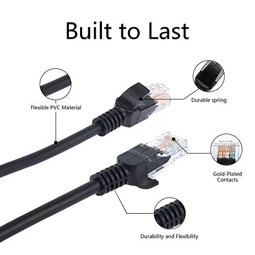 RIIEYOCA Cat5e Ethernet Coiled Cable Retractable Cable RJ45 Network LAN ...