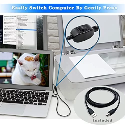 Usb Splitter 1 In 2 Out, Printer Cable Splitter Usb Switcher Two ...