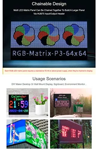 Rgb Full Color Led Matrix Panel 64X64 Pixels, 4096 Individual Rgb Leds ...