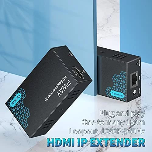 Pway Hdmi Extender 500Ft Over Single Cat5E/6, One To Multiple Monitors ...