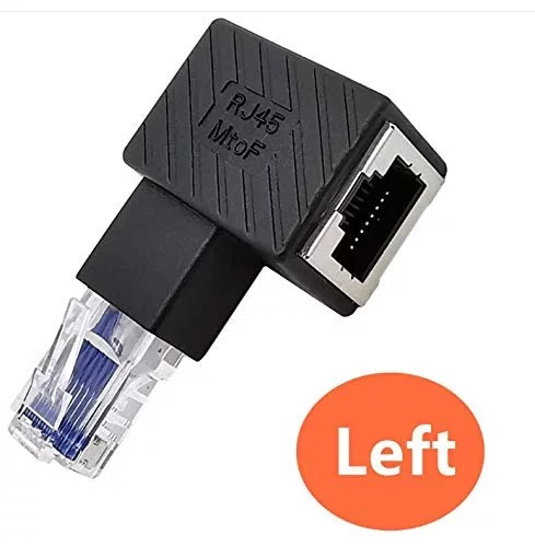 Traovien RJ45 Ethernet Adapter, 90 Degree Angle Cat5e/Cat6 Ethernet ...