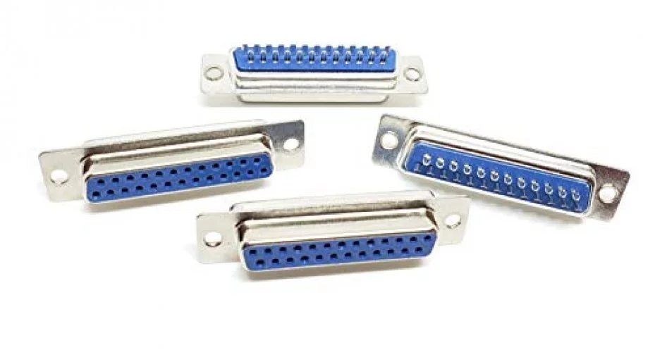 Connectors Pro 6 Sets Solder Cup DB25 Female + Plastic Hoods, 25 Pins D ...